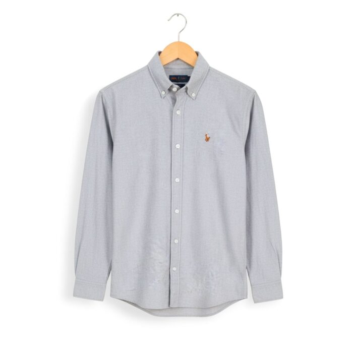 Solid ash oxford cotton formal shirt for men – SOL250708 – Stitchman