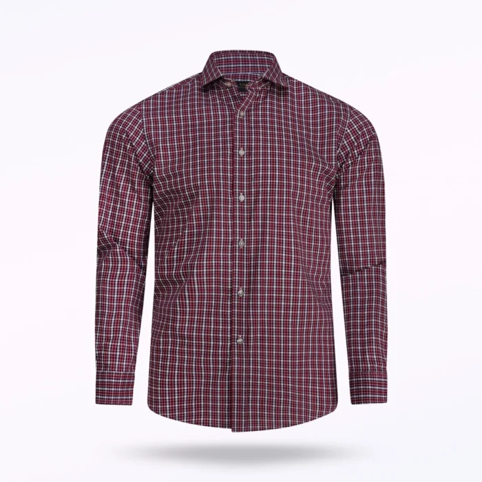 Premium maroon check party shirt for men – Stitchman