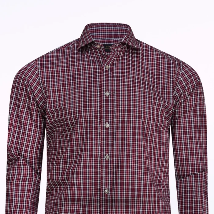 Premium maroon check party shirt for men – Stitchman